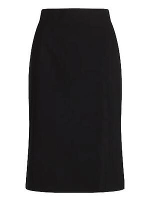 Theory Wool Blend Midi Pencil Skirt - Black