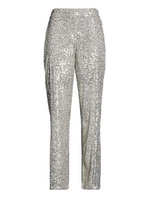 Dixie Straight-leg Tulle Pants With Sequins And Appliqués - Grey
