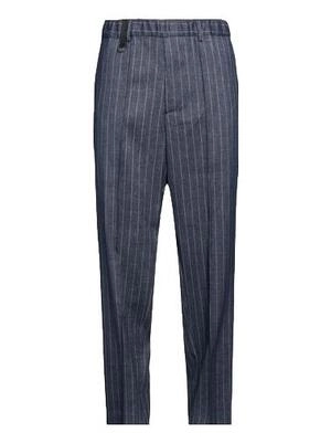 MESSAGERIE MESSAGERIE Blue Striped Stretch Linen Blend Pants