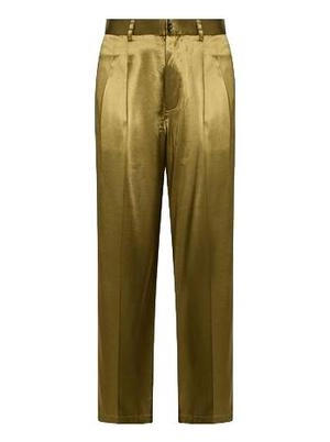 THE EDITOR The Editor Lime Viscose Satin Pants