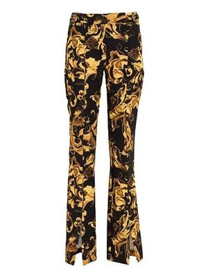 Versace High Waisted Straight Leg Pants - Black