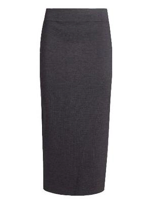 ANNA MOLINARI Merino Wool Midi Skirt - Charcoal