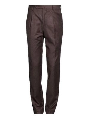 INCOTEX INCOTEX Chocolate Virgin Wool Tailored Tapered Leg Pants