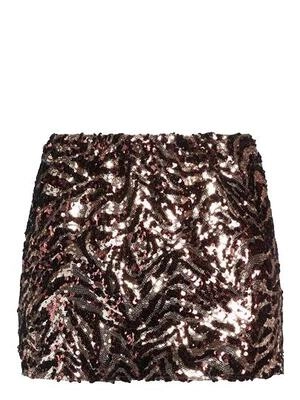 CARLA G. Sequinned Mini Skirt - Brown