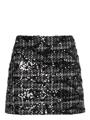 CARLA G. Mini Skirt With Sequins And Tweed - Black
