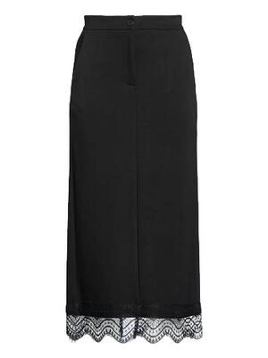 OLTRE Pencil Skirt With Lace Trims - Black