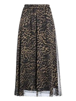 KAOS Leopard-print Georgette Maxi Skirt - Black