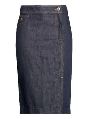 MOORER Flared Denim Skirt - Blue