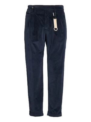 MANUEL RITZ Cotton, Modal, And Elastane Chino Pants - Navy