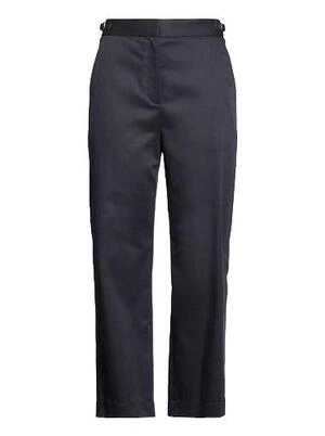 Agnona Midnight Wool, Cotton, And Elastane Straight-leg Pants - Blue
