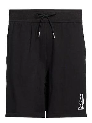 Armani Exchange Cotton Shorts With Two-tone Side Stripes - Black