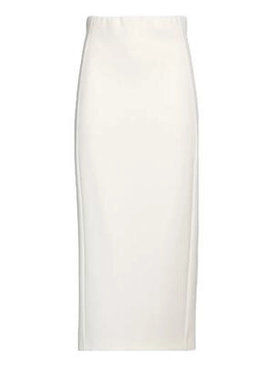 SEMICOUTURE Cream Stretch Crepe Midi Skirt - White