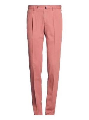 Incotex Tapered Leg Cotton Linen Blend Trousers - Pink