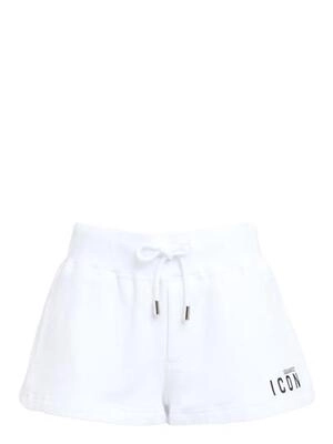 Dsquared2 Cotton Terry Athletic Shorts With Logo Detail - White