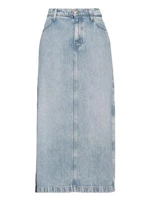7 For All Mankind Flared Denim Midi Skirt - Blue