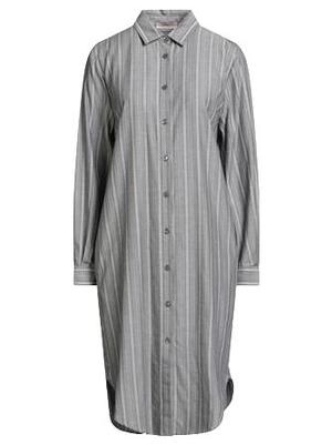 PUROTATTO Striped Cotton Shirt Dress - Grey
