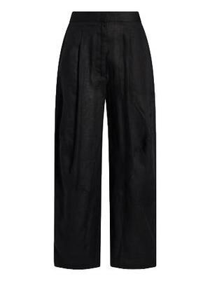 LARDINI Linen Pants - Black