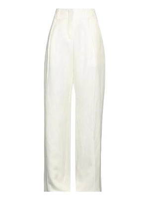 SALVATORE FERRAGAMO FERRAGAMO Ivory Silk And Linen Blend Satin Twill Trousers