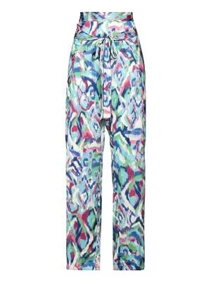 Liu Jo Multicolor Satin Pants - Blue