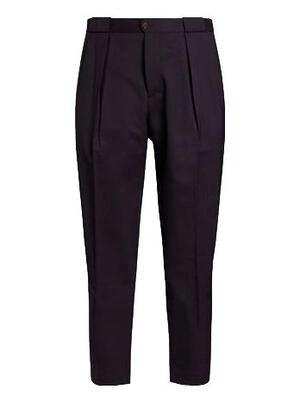 BRIGLIA 1949 Virgin Wool Blend Tapered Cropped Pants - Navy