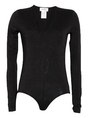 OTTOD'AME OTTOD'AME Long Sleeve V-Neck Bodysuit Black