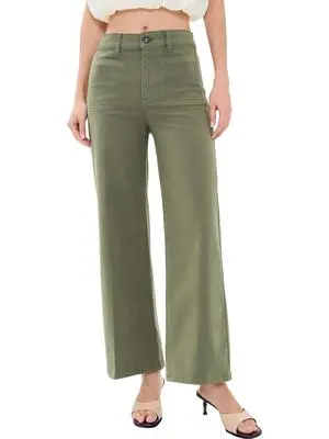 FRAME FRAME Le Slim Palazzo Modernist Pocket Pants Grasshopper