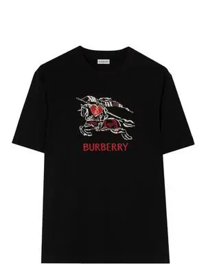 Burberry Heart Knight Cotton T-shirt - Black