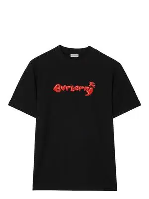 Burberry Heart Logo Cotton T-shirt - Black
