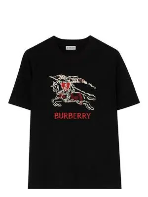 Burberry Heart Knight Cotton T-shirt - Black