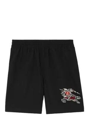Burberry Knight Heart Cotton Poplin Shorts - Black