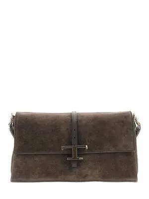 TOD'S Flap T Timeless Small Bag In Suede - Multicolor