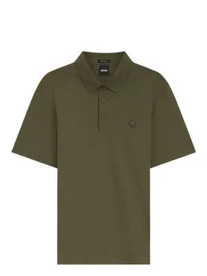 Hugo Boss Double B Monogram-patch Polo Shirt - Brown