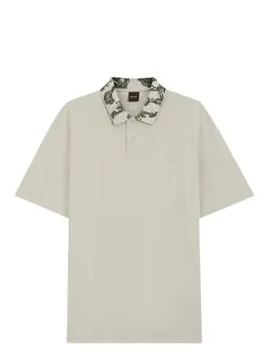 Hugo Boss Graphic-print Collar Polo Shirt - White