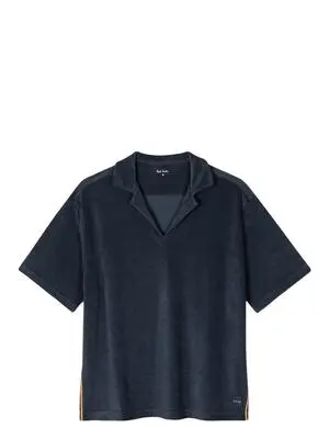 Paul Smith Logo Patch Straight Hem Polo Shirt - Black