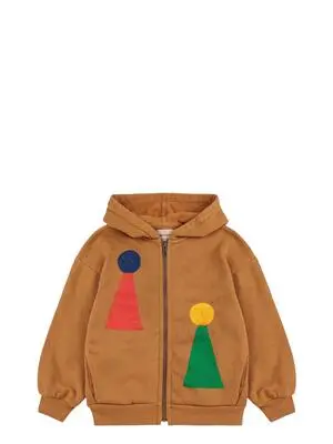 BOBO CHOSES Long Sleeve Hooded Sweatshirt With Appliqu - Brown