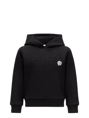 Moncler Logo Embroidered Hoodie - Black