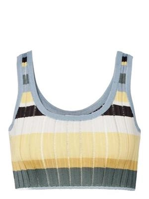 Alaïa Striped Cropped Tank Top - Multicolor