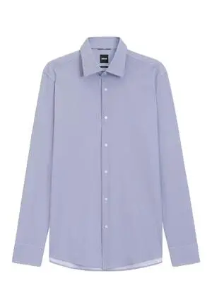 Hugo Boss Geometric-print Slim-fit Shirt - Light Blue Pattern