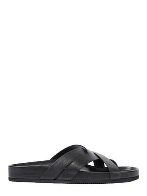 TOM FORD Leather Criss-cross Slides - Black