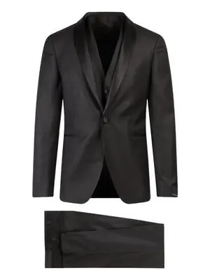 Tagliatore Three-piece Virgin Wool-silk Tuxedo - Black