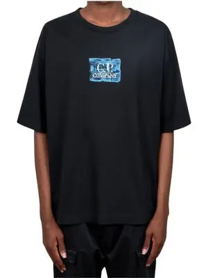C.P. COMPANY Logo-print Cotton T-shirt - Black