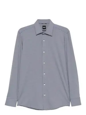 Hugo Boss Geometric-print Long-sleeve Shirt - Grey