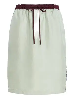 Françoise Fanny Silk Midi Skirt - Green