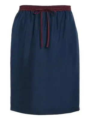 Françoise Fanny Silk Midi Skirt - Navy