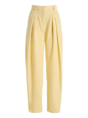 Françoise Vanessa Wool-blend Wide-leg Trousers - Yellow