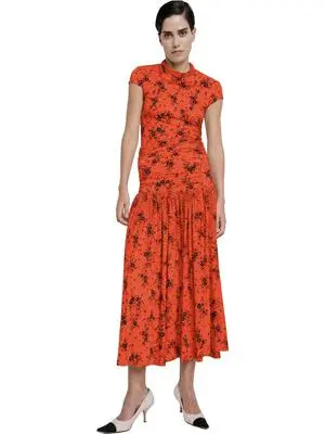 Françoise FRANÇOISE Nora Jersey Midi Skirt Red
