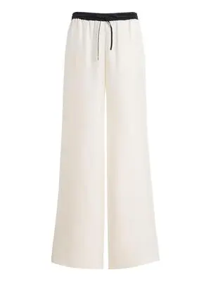Françoise FRANÇOISE Silk Wide-Leg Pants White