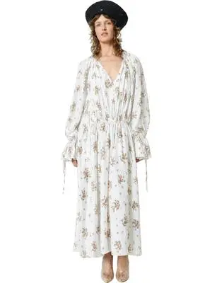 Françoise Jade Cotton-silk Maxi Dress - Floral