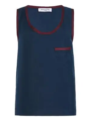 Françoise Fanny Silk Tank - Navy