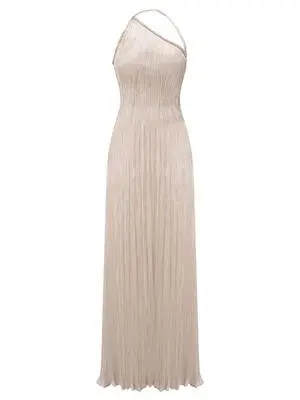 MARMAR HALIM One-shoulder Pleated Maxi Dress - Nude